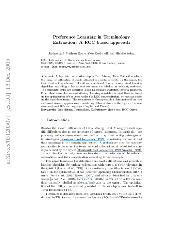(PDF) Preference Learning in Terminology Extraction: A ROC-based approach