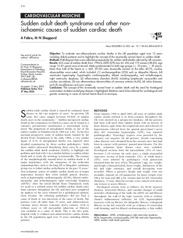 (PDF) Sudden adult death syndrome and other non-ischaemic causes of ...
