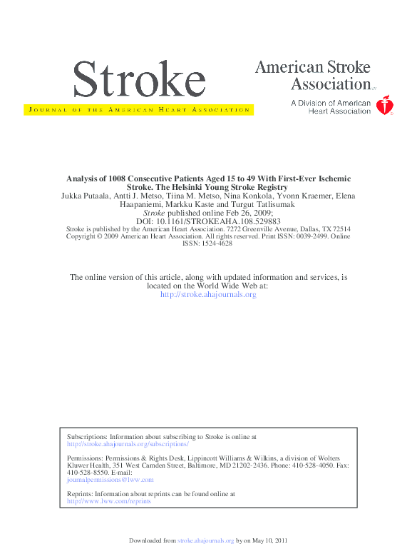 (PDF) Analysis of 1008 Consecutive Patients Aged 15 to 49 With First ...