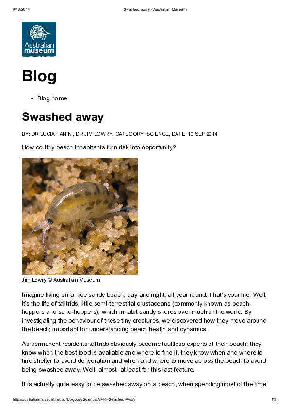 (PDF) Swashed away - Australian Museum