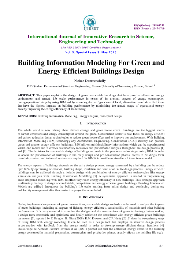 (PDF) Building Information Modeling For Green and Energy Efficient ...