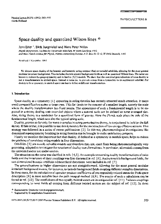 (PDF) Space duality and quantized Wilson lines
