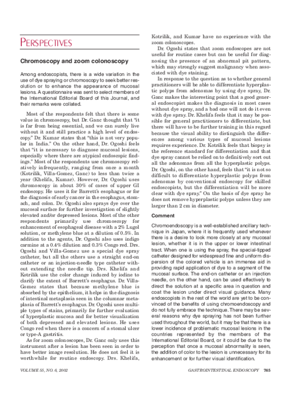 (PDF) Chromoscopy and zoom colonoscopy