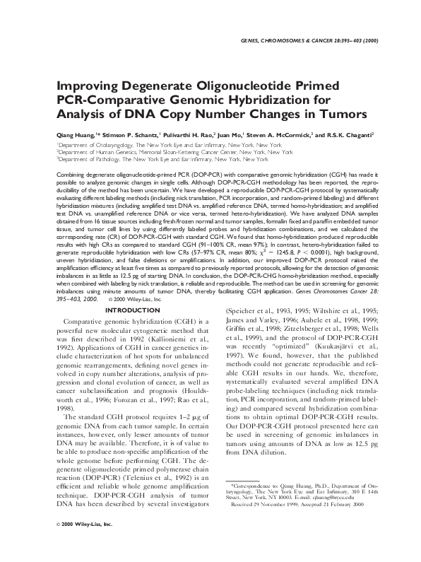 (PDF) Improving degenerate oligonucleotide primed PCR-comparative genomic hybridization for ...
