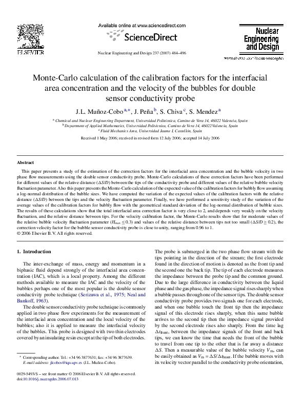 (PDF) Monte-Carlo calculation of the calibration factors for the interfacial area concentration ...