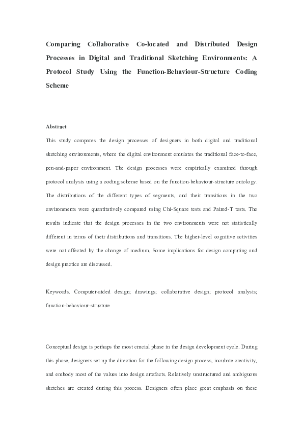 (PDF) Comparing collaborative co-located and distributed design ...