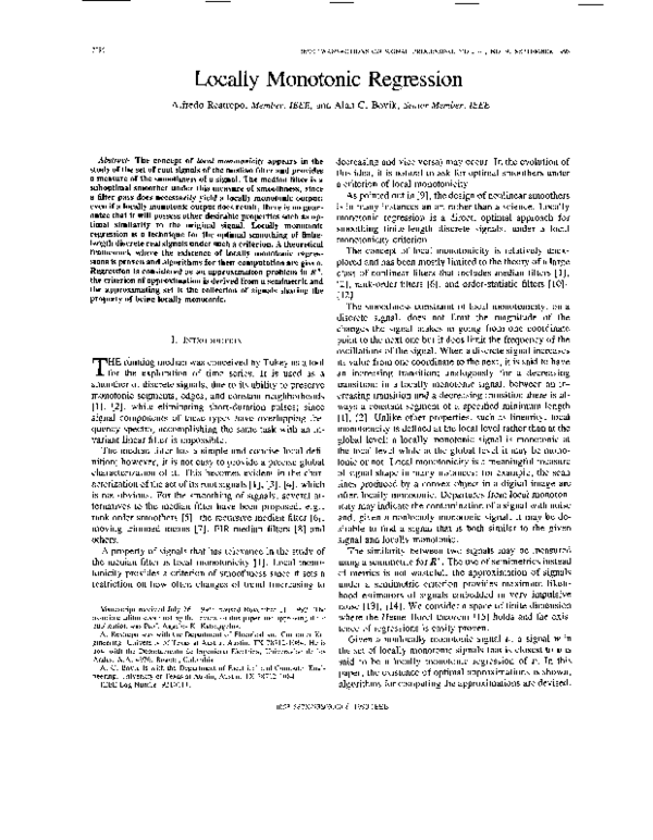 (PDF) Locally monotonic regression