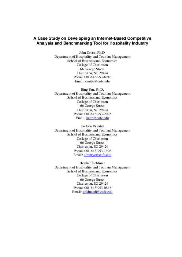 (PDF) A Case Study on Developing an Internet-Based Competitive Analysis ... (PDF) A Case Study on Developing an Internet-Based Competitive Analysis ...