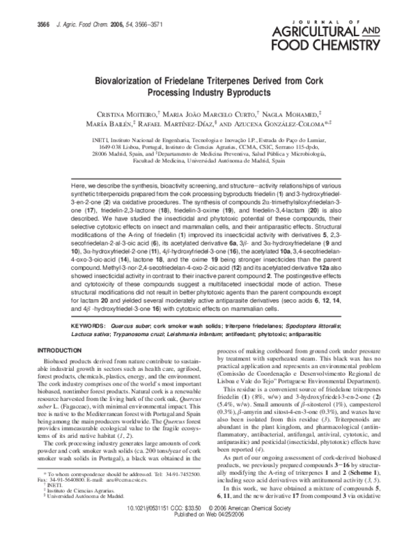 (PDF) Biovalorization of Friedelane Triterpenes Derived from Cork ...