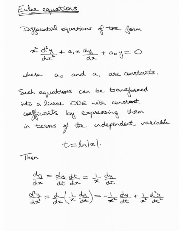 (PDF) Euler Differential Equations
