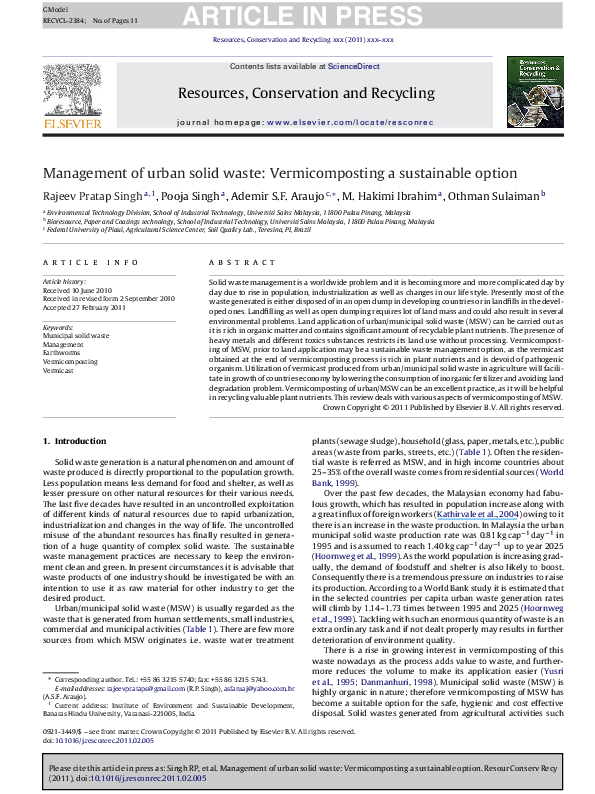 (PDF) Sustainable collection and transportation of municipal solid ...