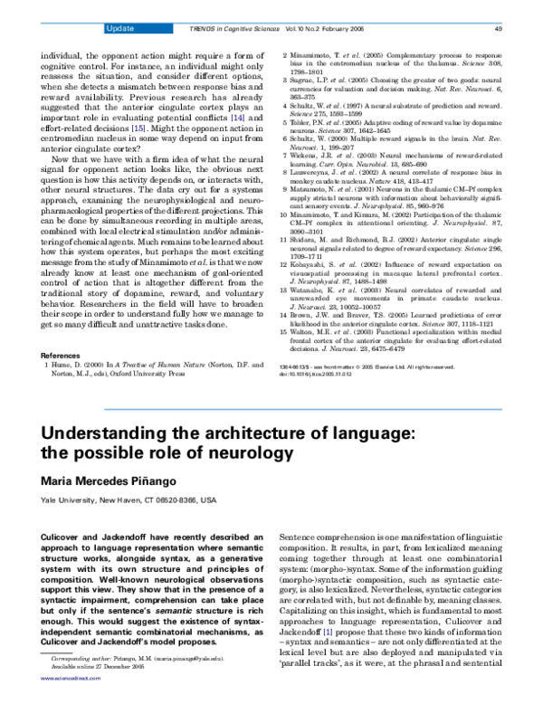 (PDF) Understanding the architecture of language: the possible role of ...
