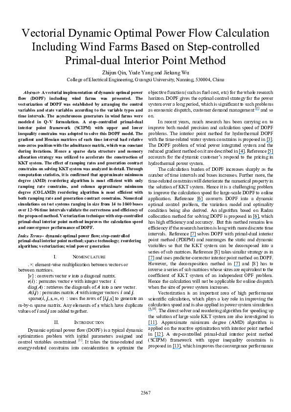 (PDF) Vectorial dynamic optimal power flow calculation including wind farms based on step ...