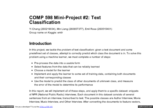 Pdf Text Classification With Machine Learning