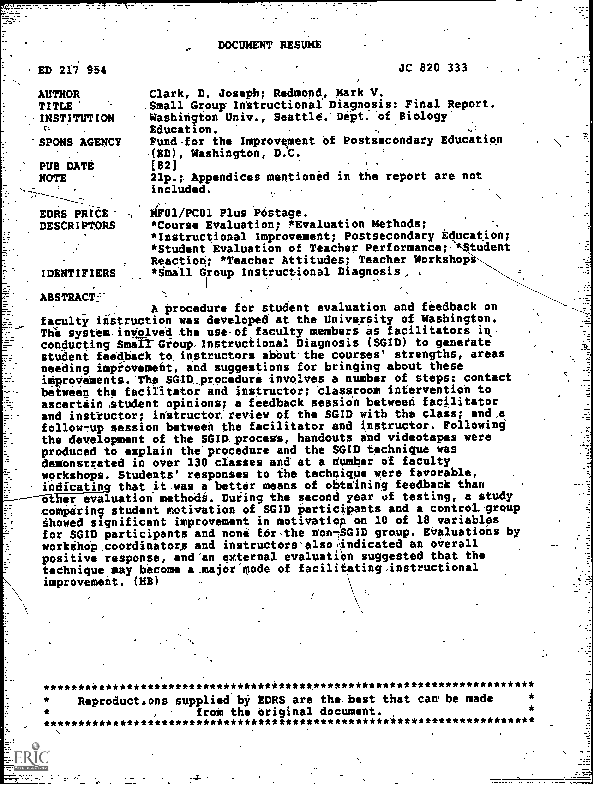 (PDF) Small Group Instructional Diagnosis: Final Report