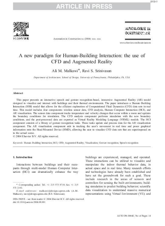 (PDF) A new paradigm for Human-Building Interaction: the use of CFD and ...