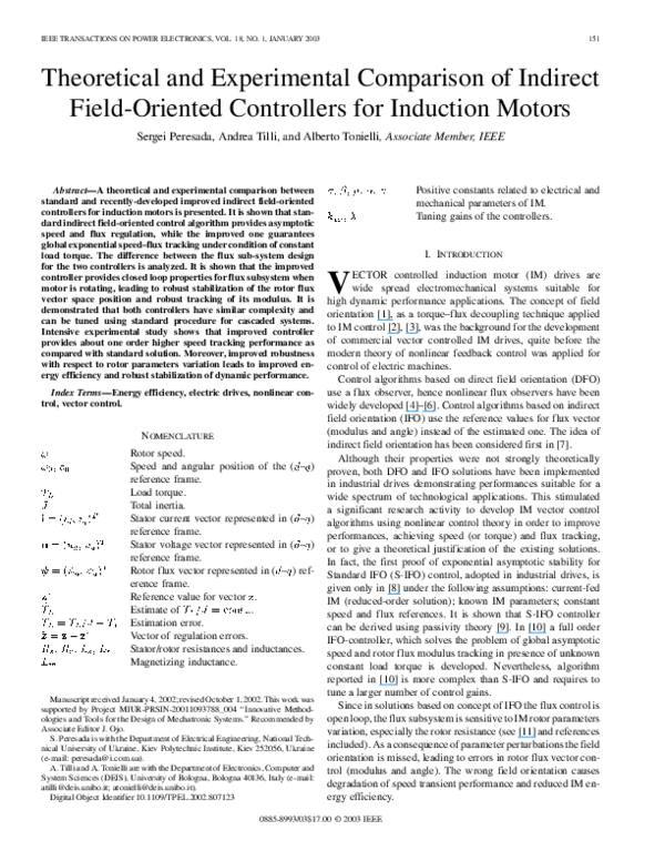 Pdf Theoretical And Experimental Comparison Of Indirect Field