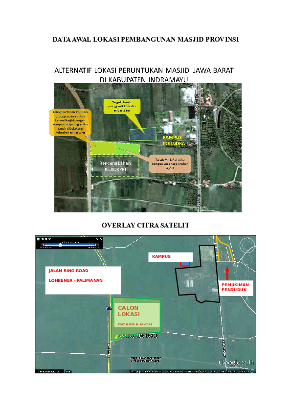(DOC) DATA AWAL LOKASI PEMBANGUNAN MASJID PROVINSI OVERLAY CITRA ...