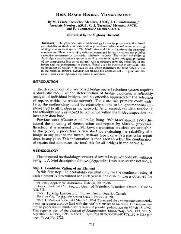 (PDF) Risk-Based Bridge Management