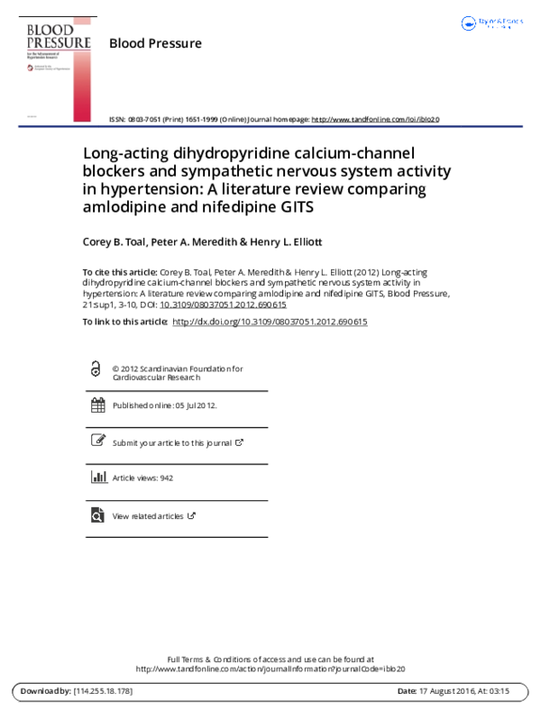 (PDF) Long-acting dihydropyridine calcium-channel blockers and ...
