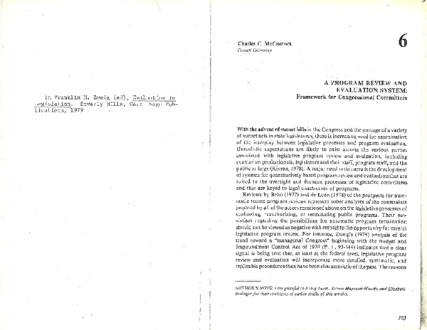 (PDF) A Program Review and Evaluation System: Framework for ...