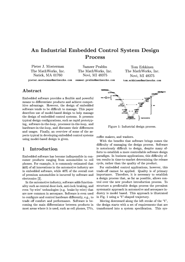 (PDF) An industrial embedded control system design process