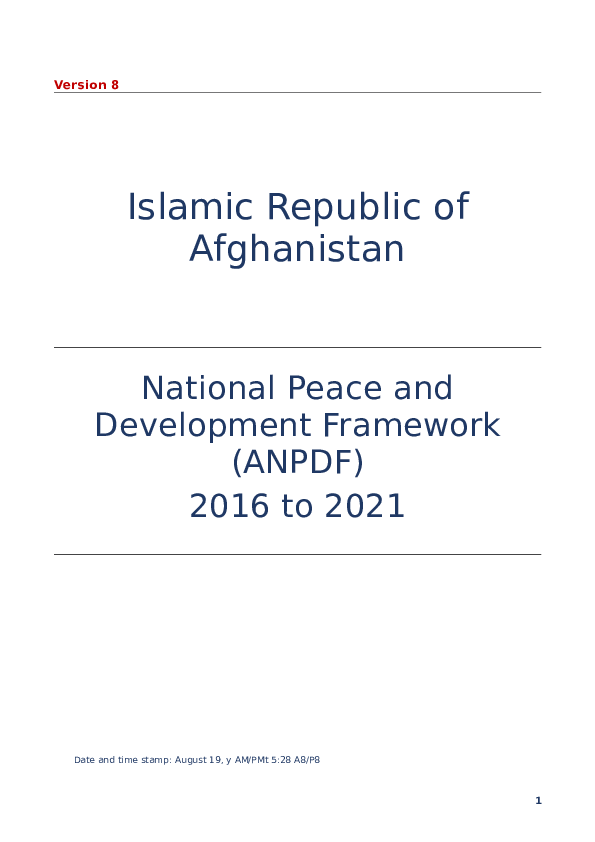 (DOC) Islamic Republic of Afghanistan National Peace and Development ...