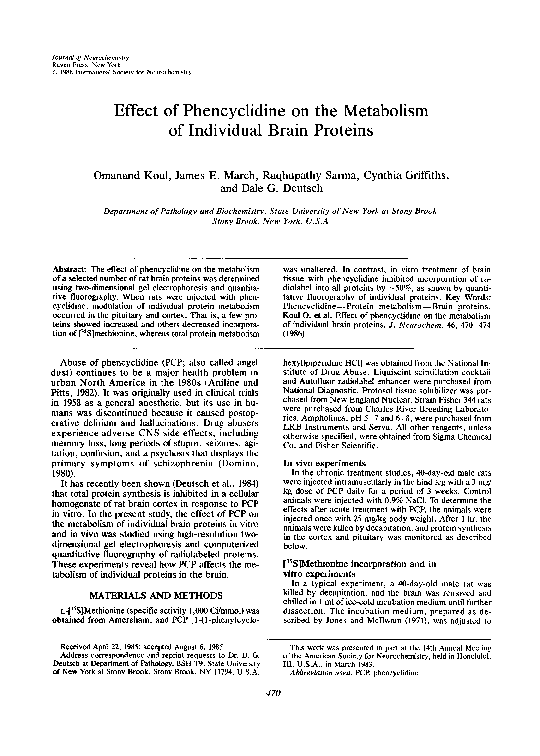(PDF) Effect of Phencyclidine on the Metabolism of Individual Brain ...