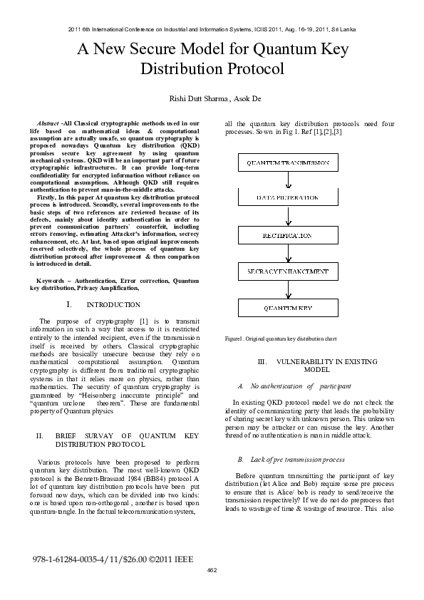 (PDF) A new secure model for quantum key distribution protocol