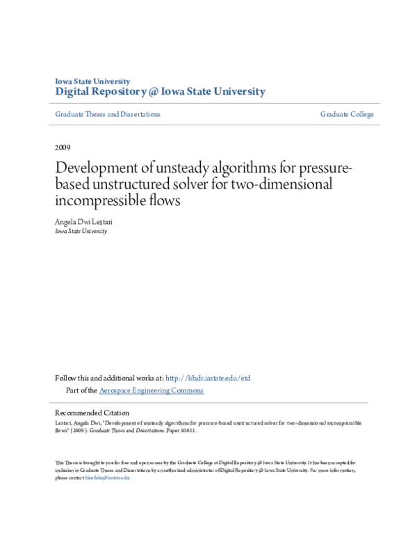 Development Of Unsteady Algorithms For Pressure Based Unstructured Solver For Two Dimensional