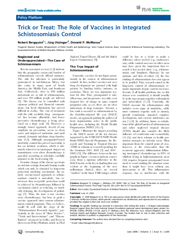 (PDF) Trick or Treat: The Role of Vaccines in Integrated ...
