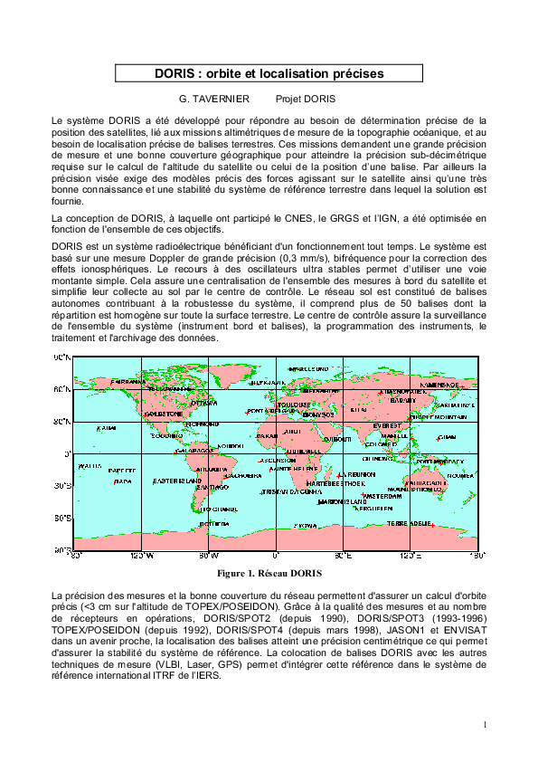 (PDF) DORIS : orbite et localisation précises