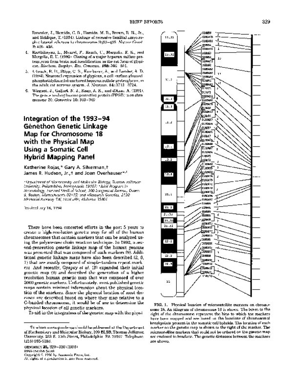 (PDF) Integration of the 1993–94 généthon genetic linkage map for ...