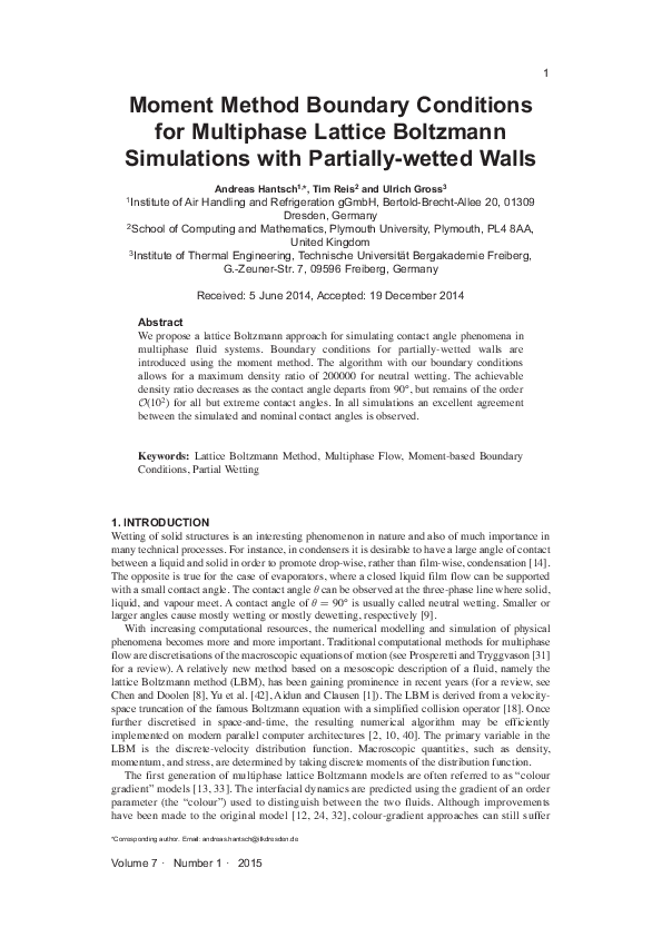 Pdf Moment Method Boundary Conditions For Multiphase Lattice Boltzmann Simulations With