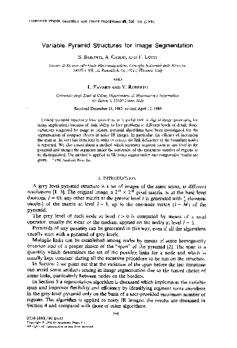 (PDF) Variable Pyramid Structures for Image Segmentation | andrea casini - Academia.edu