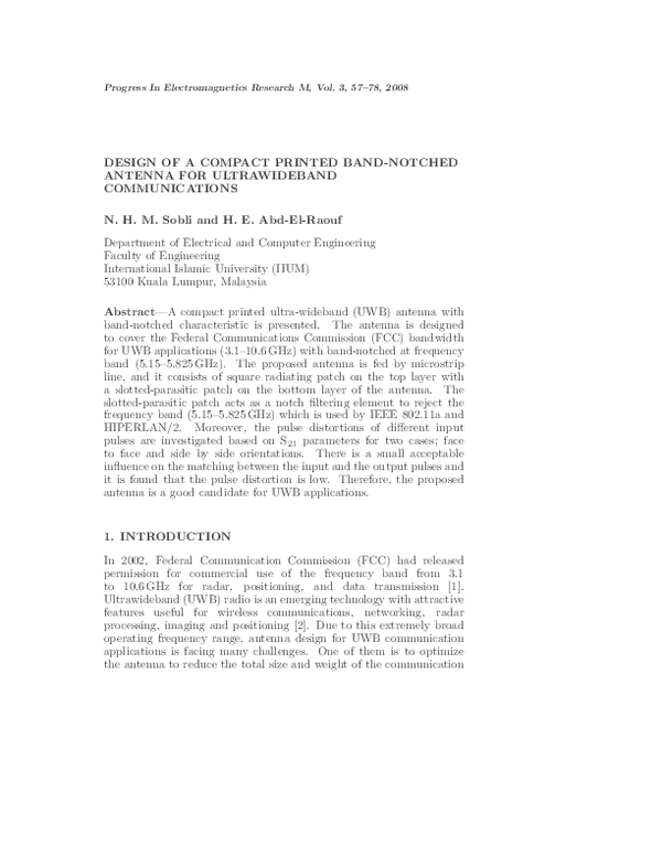 (PDF) DESIGN OF A COMPACT PRINTED BAND-NOTCHED ANTENNA FOR ...