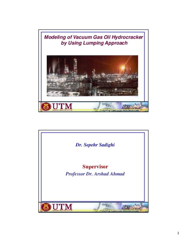 (PDF) Modeling Vacuum Gas Oil Hydrocracker