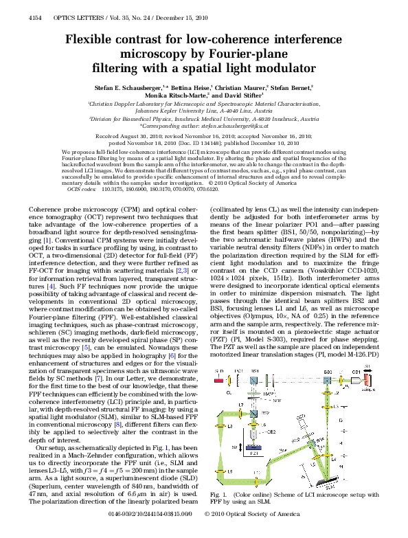 (PDF) Flexible contrast for low-coherence interference microscopy by ...