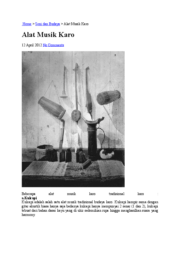 (DOC) Alat Musik Karo