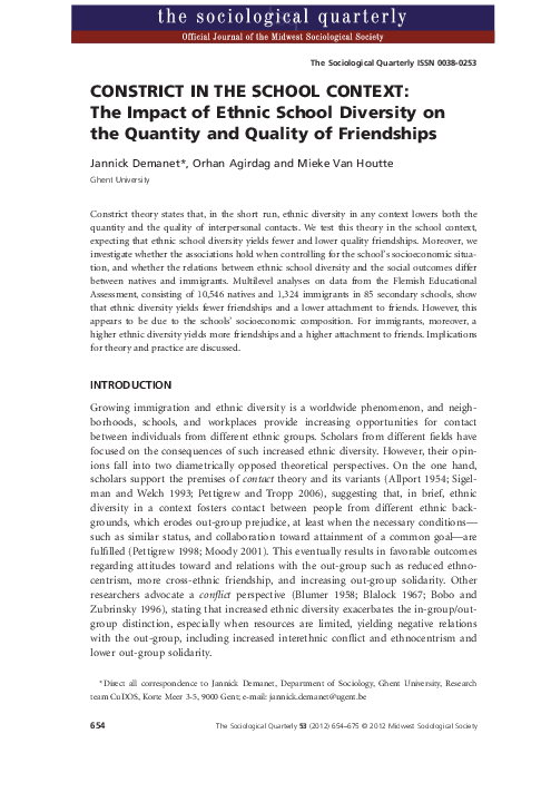 (PDF) Constrict in the School Context