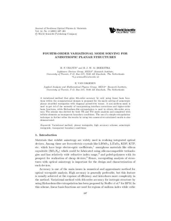 Pdf Fourth Order Variational Mode Solving For Anisotropic Planar