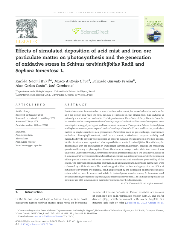 (PDF) Effects of simulated deposition of acid mist and iron ore ...