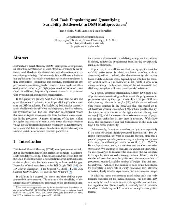 Pdf Scal Tool Pinpointing And Quantifying Scalability Bottlenecks In 