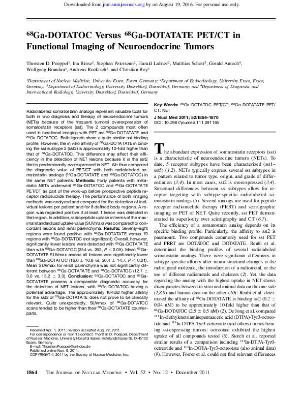 (PDF) 68Ga-DOTATOC Versus 68Ga-DOTATATE PET/CT in Functional Imaging of ...