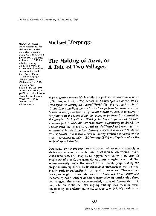 (PDF) The making of Anya , or a tale of two villages