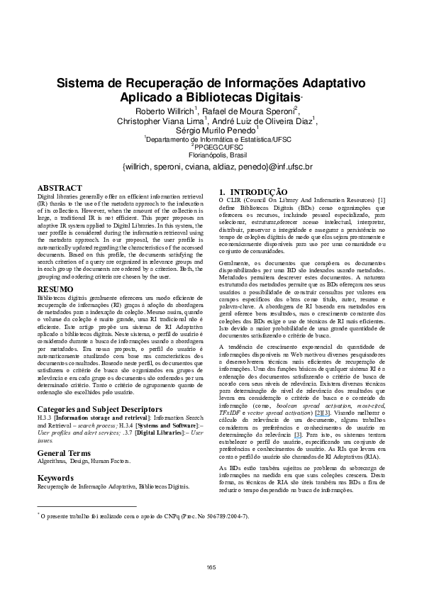 (PDF) Adaptive information retrieval system applied to digital libraries (PDF) Adaptive information retrieval system applied to digital libraries