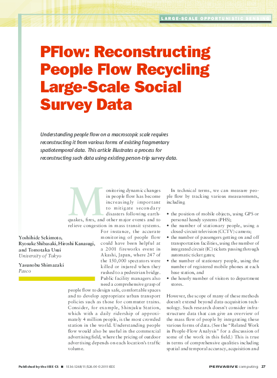 (PDF) PFlow: Reconstructing People Flow Recycling Large-Scale Social Survey Data