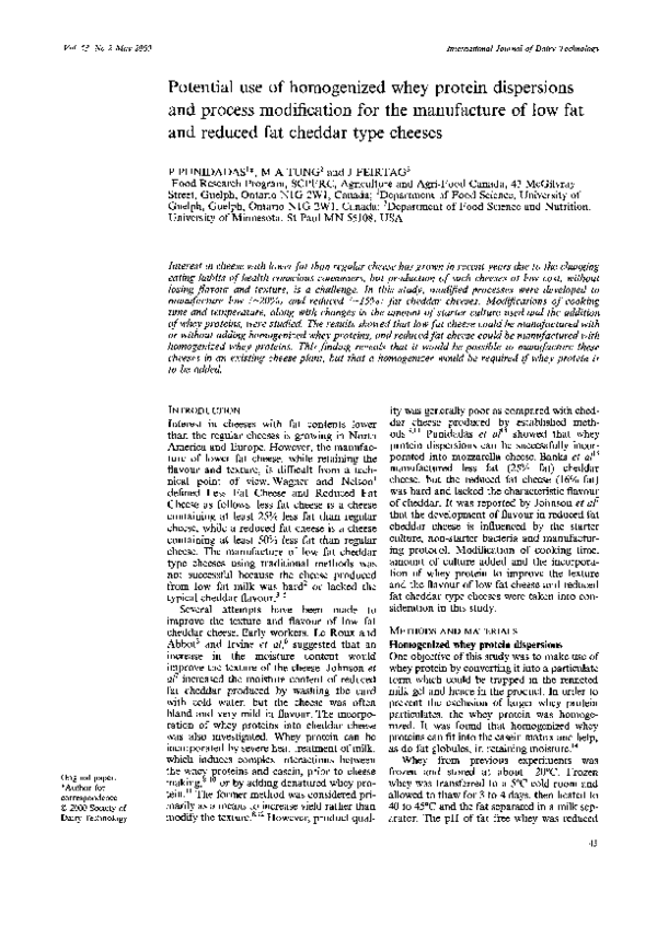 (PDF) Potential use of homogenized whey protein dispersions and process ...