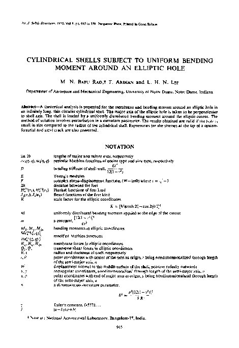 (PDF) Cylindrical shells subject to uniform bending moment around an ...