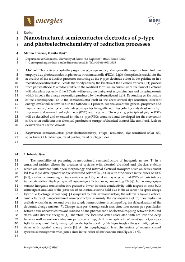 (PDF) Nanostructured semiconductor electrodes of p-type and ...